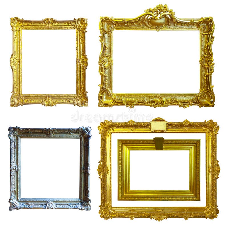 Gold Frames on Brick Wall stock photo. Image of empty - 31612424
