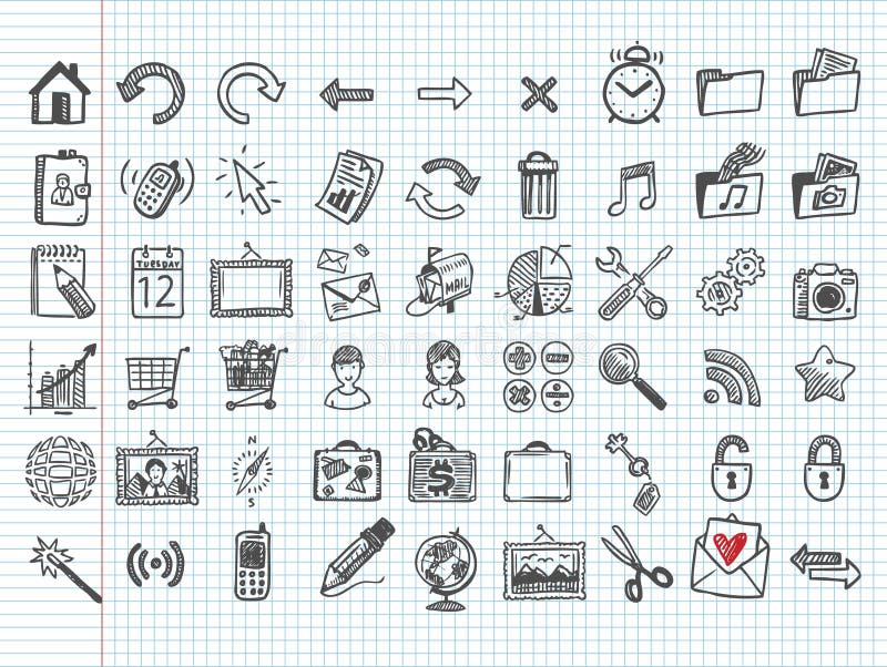 Doodle farming icon set stock vector. Illustration of icon - 35686848