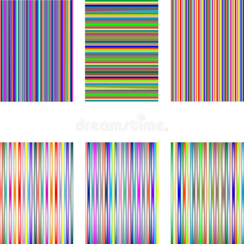 Set of 6 Diferent Stripes Isolated on White Stock Vector - Illustration ...