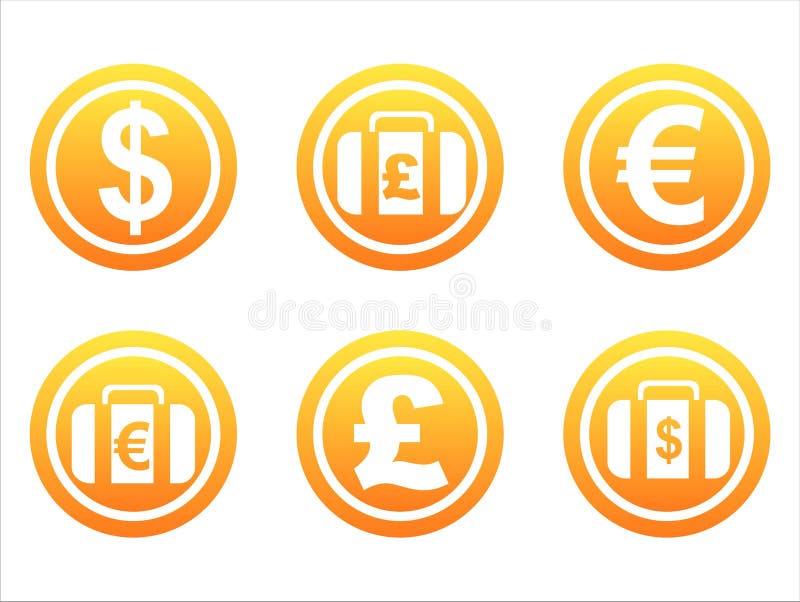 Set of 6 finance signs stock vector. Illustration of finance - 15351261