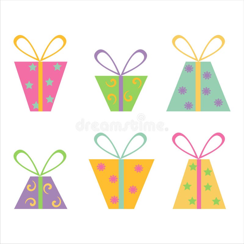 Set of 6 gifts icons stock vector. Illustration of christmas - 12440874