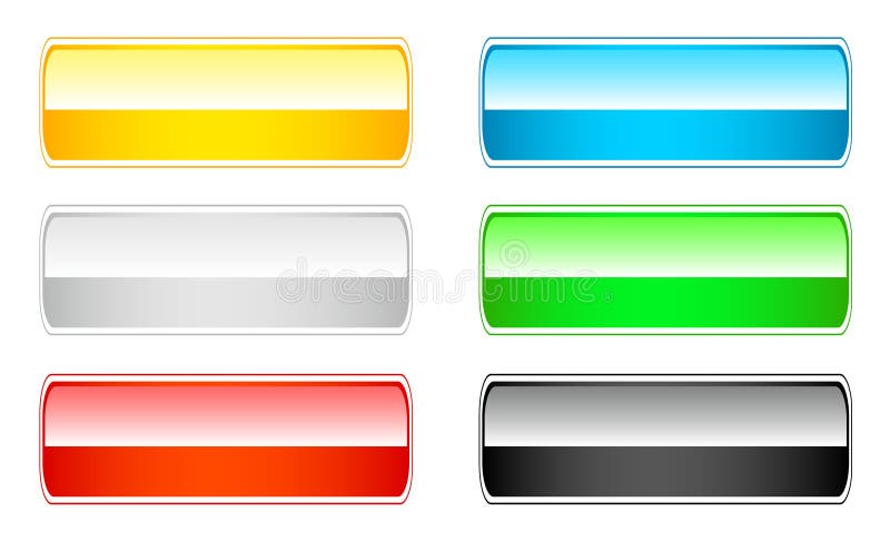 Set of 6 shiny buttons stock illustration. Illustration of internet ...