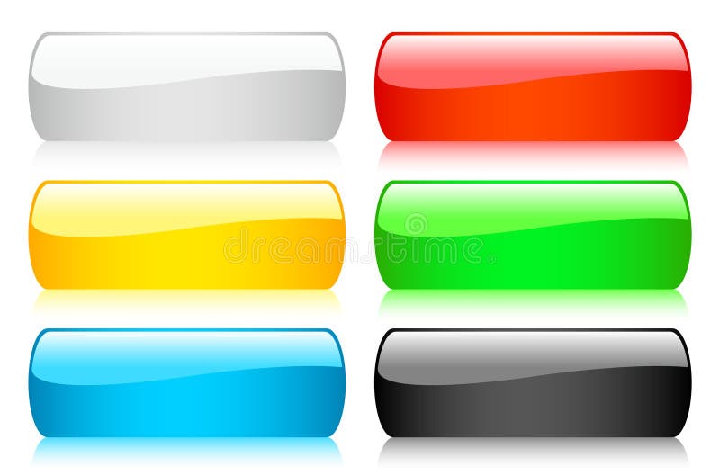 Set of 6 shiny buttons stock illustration. Illustration of shiny - 8375079
