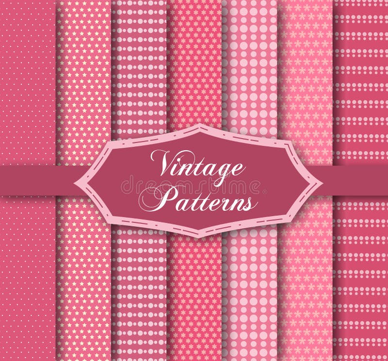 Set of 16 Different Patterns Stock Vector - Illustration of pastel ...