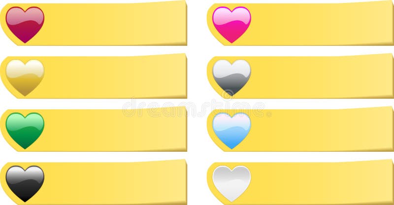 Set of 8 Colored Hearts Post it Stickers Notes Stock Vector ...