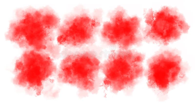 Set of 8 Red Ink Spot and Blot Brushes Stock Vector - Illustration of ...