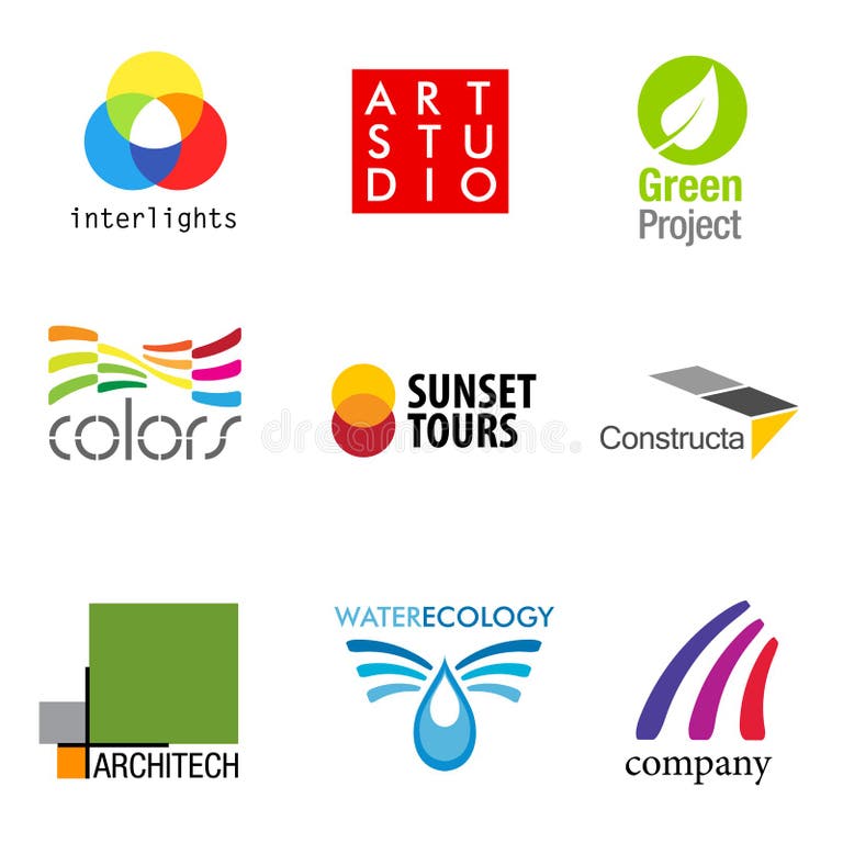 Set of 9 brand designs stock vector. Illustration of identity - 9893404