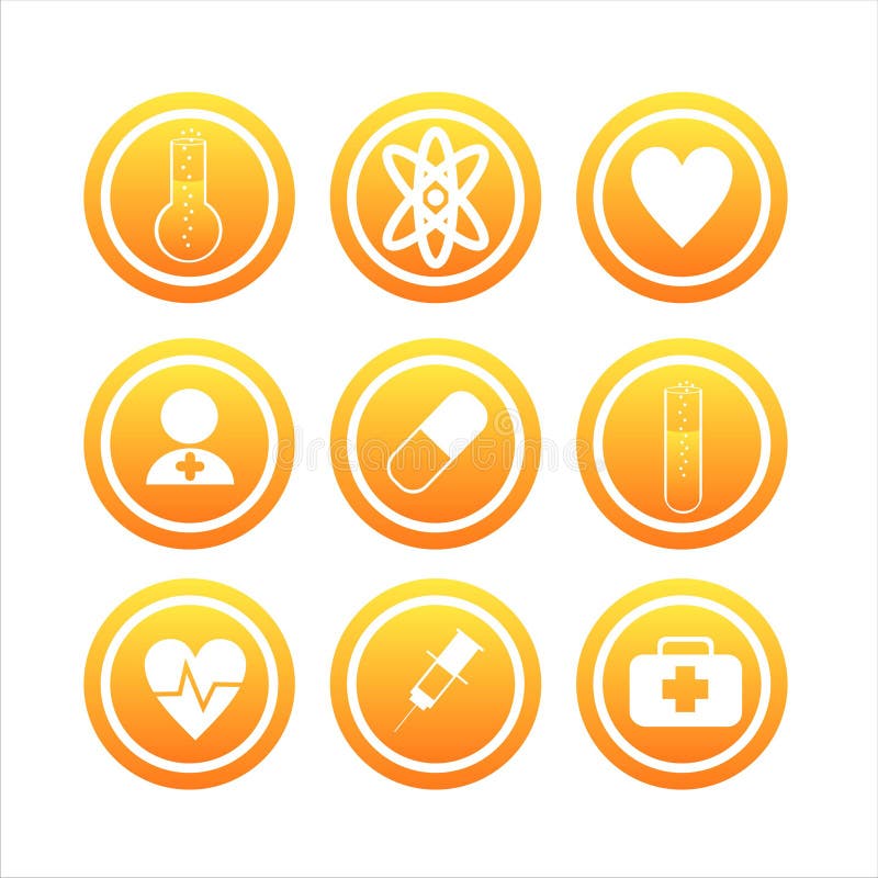 Set of 9 medical signs stock vector. Illustration of shiny - 13225485