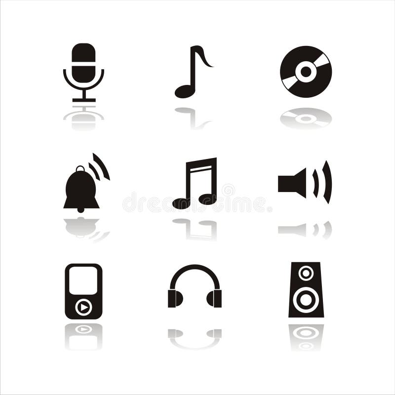 Set of 9 musical icons stock vector. Illustration of technology - 13924144