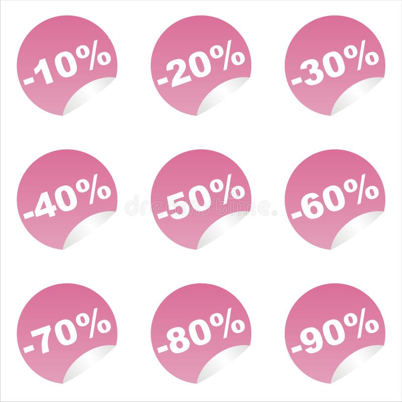 Set of 9 sale stickers stock vector. Illustration of design - 13312847