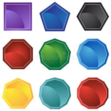 Set of 9 Shapes stock vector. Illustration of pentagon - 10047063