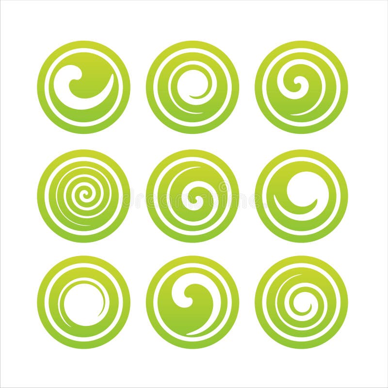 Set of 9 swirl signs stock vector. Illustration of glossy - 14240728