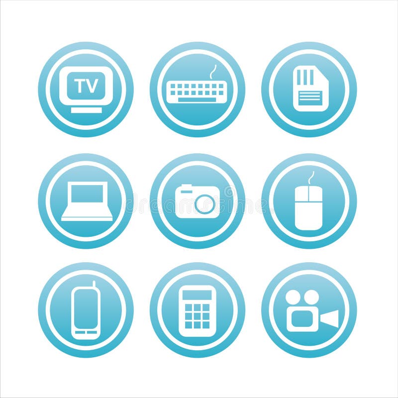 Set of 9 technology signs stock vector. Illustration of memory - 13061454