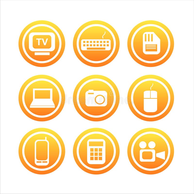 Set of 9 technology signs stock vector. Illustration of design - 13273029