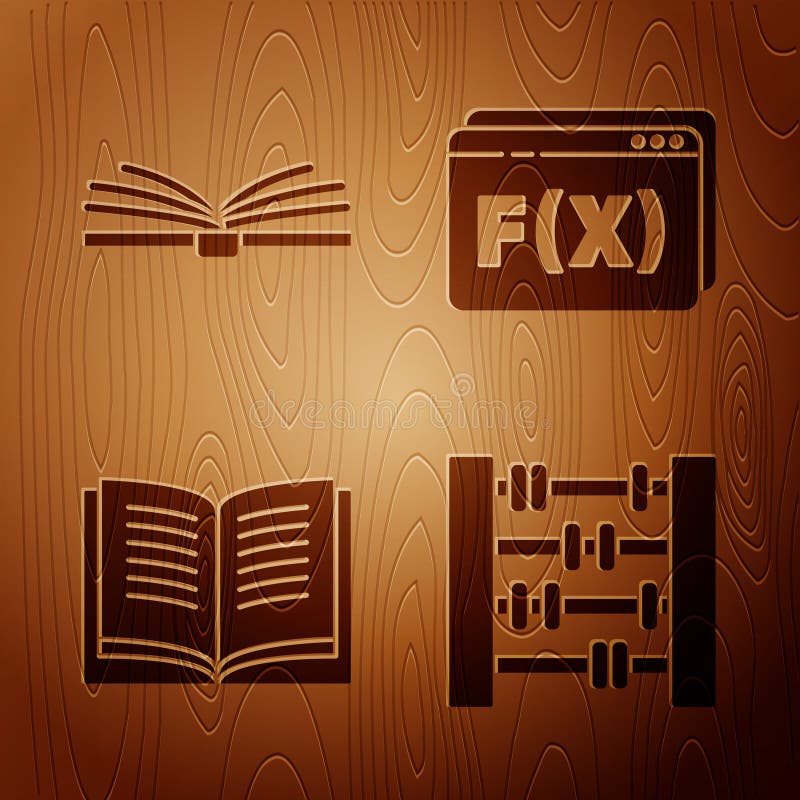 Set Abacus, Open Book, Open Book and Function Mathematical Symbol on ...