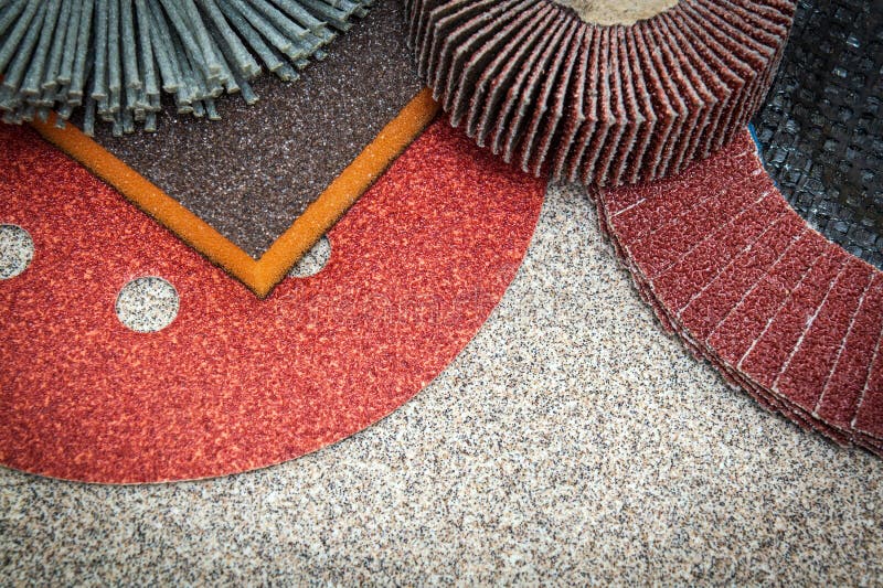 A Set of Abrasive Tools and Sandpaper for Cleaning or Sanding Various ...