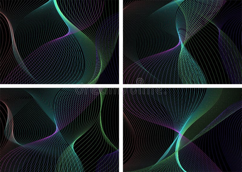 Set of abstract background stock vector. Illustration of flowing - 11029693