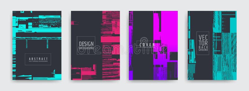 Set of Abstract Background Cover Designs. Screen Error Effect. Failure ...