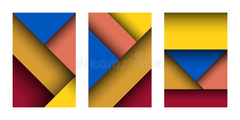 Set of Abstract Background with Geometric Figure. Material Design Stock ...