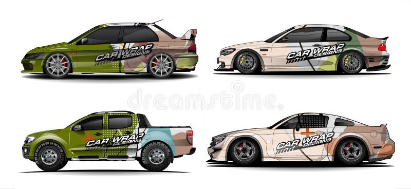 Set of Abstract Background Livery for Vehicle Vinyl Wrap Stock Vector ...