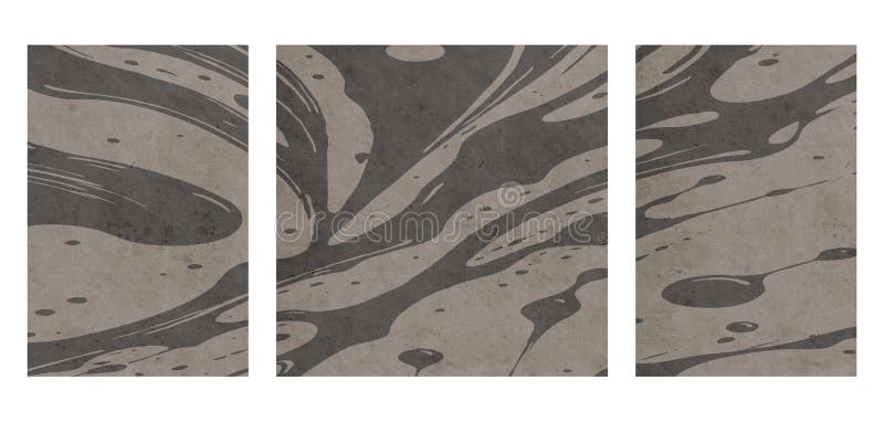 Set of 3 Abstract Background in Vintage Style. Stylized Old with Grain ...