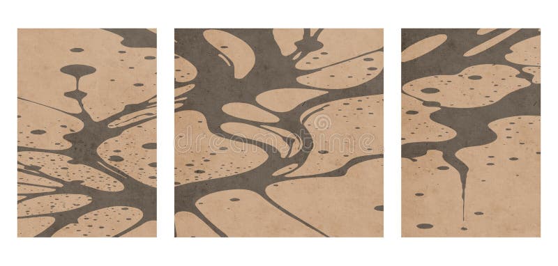 Set of 3 Abstract Background in Vintage Style. Stylized Old with Grain ...