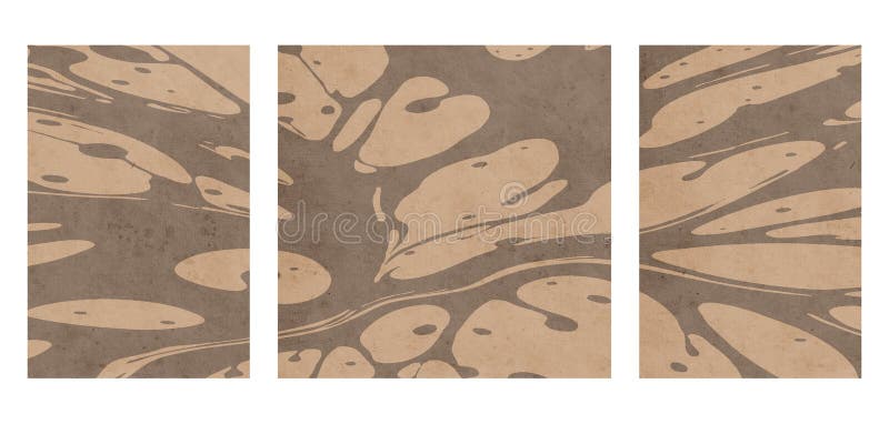Set of 3 Abstract Background in Vintage Style. Stylized Old with Grain ...