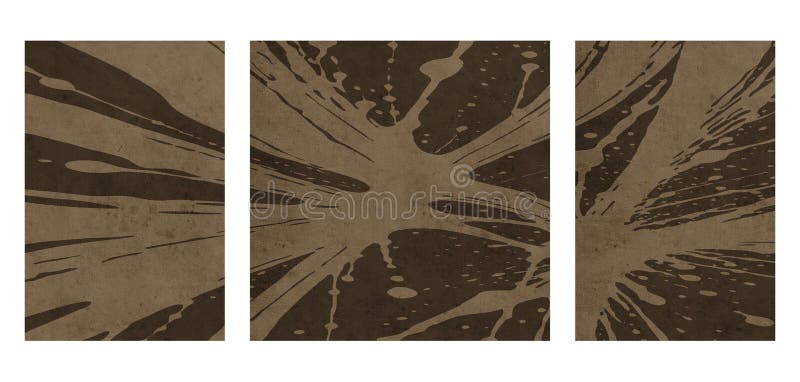 Set of 3 Abstract Background in Vintage Style. Stylized Old with Grain ...