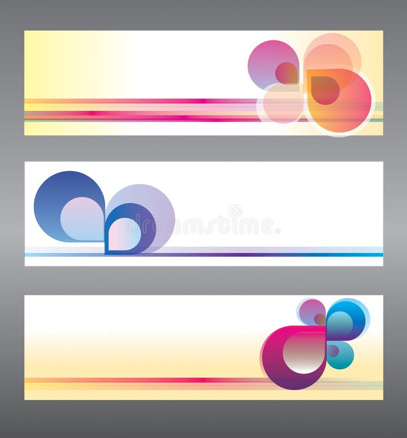 Set of header design stock vector. Illustration of color - 19334100