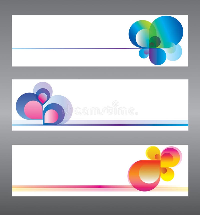 Set of header design stock vector. Illustration of color - 19334100