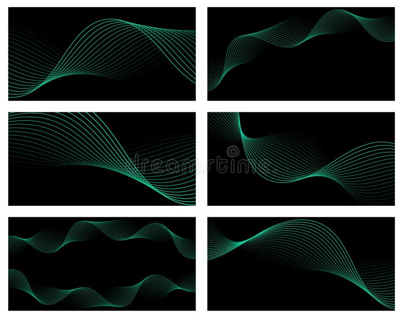 Set of Abstract Backgrounds for Banners. Backgrounds with Waves and ...