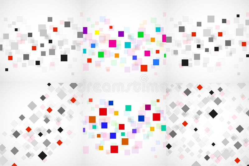 Set of Abstract Backgrounds with Colorful Squares Stock Vector ...