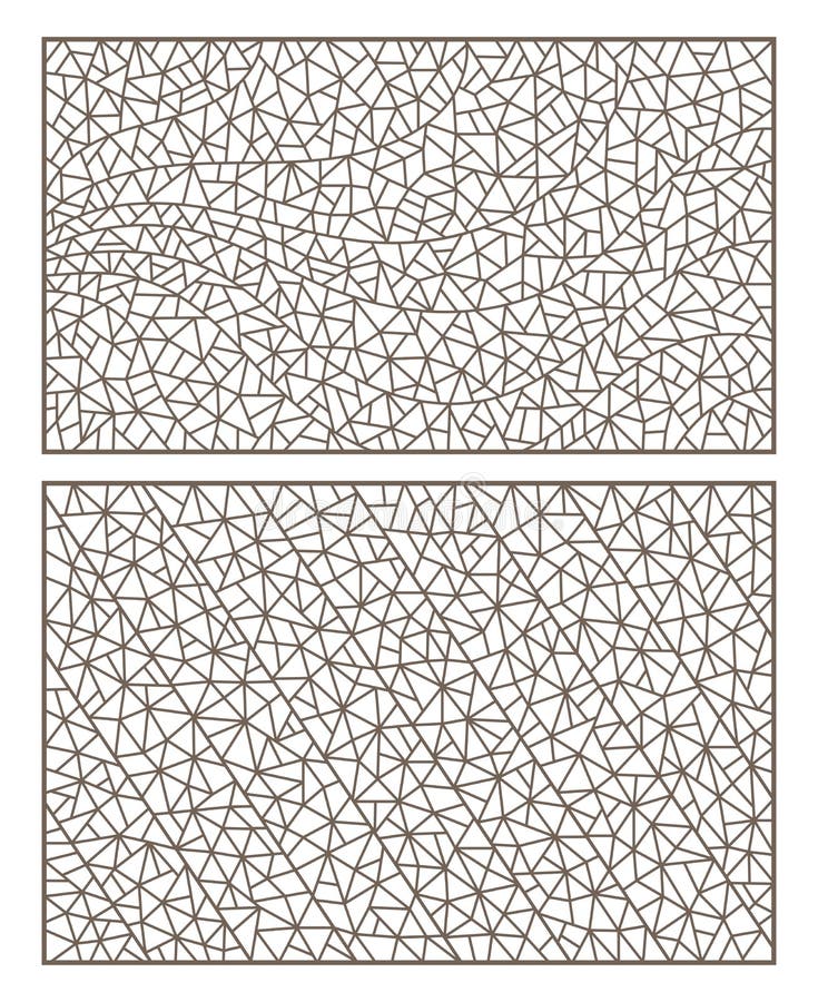 Contour Set of Stained Glass with Illustrations on the Theme of Music ...