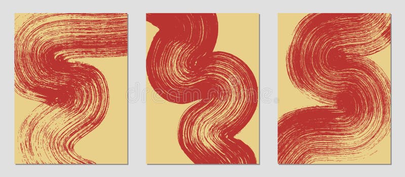 Set of Abstract Backgrounds. Ink Brush Strokes, Patterns, Posters, Cover. Stock Illustration ...