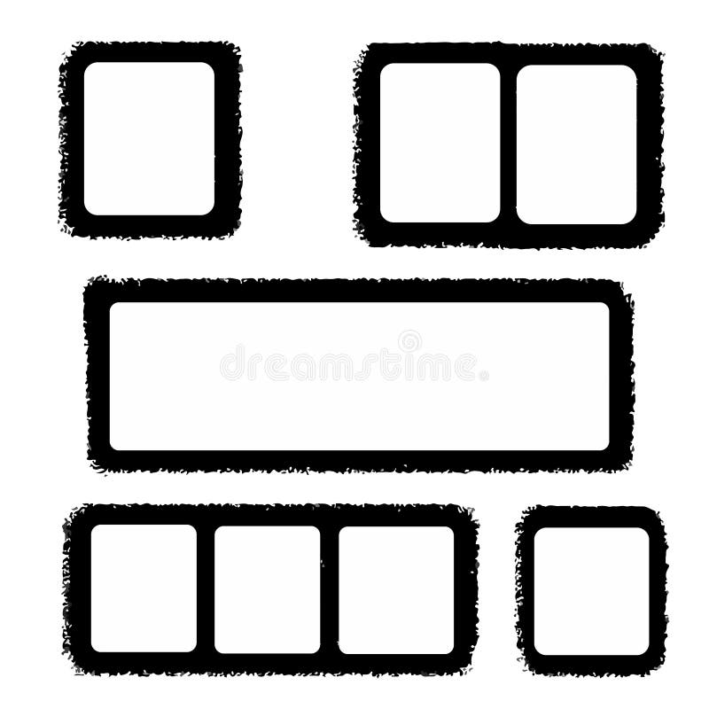 Brushed Frame Template. Isolated on White Background Vector ...