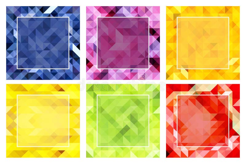 Set of Abstract Backgrounds in Tropical Colors Stock Vector ...