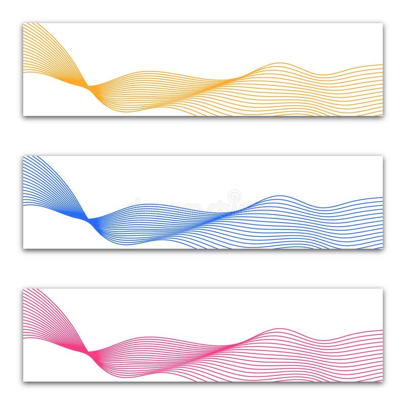 Set of Abstract Backgrounds for Web Banners. Pattern with Waves Stock ...