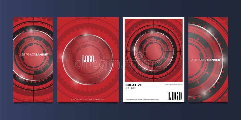 Set of Abstract Banner and Cover with Technology Pattern Backgrounds ...