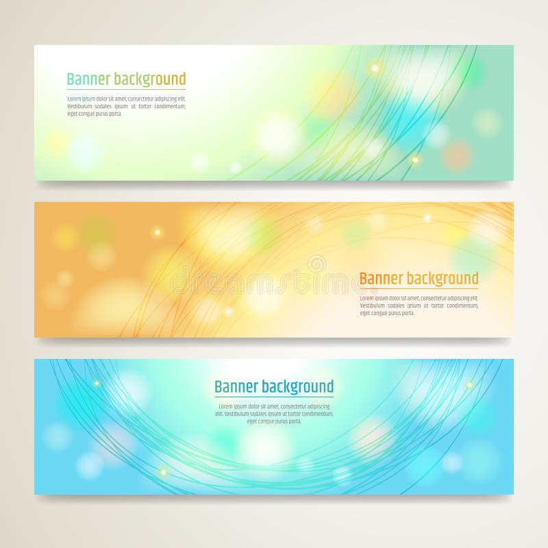 Set of Abstract Banner Design with Line Sparkle Background Stock Vector ...