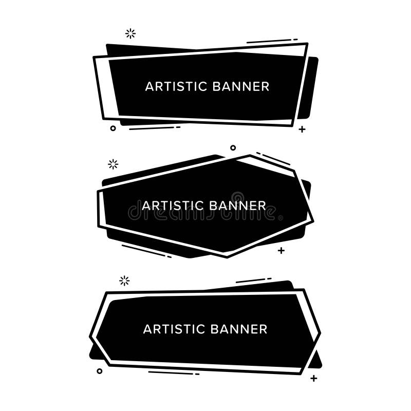 Set of Abstract Banner in Various Shapes. Black Vector Illustration ...