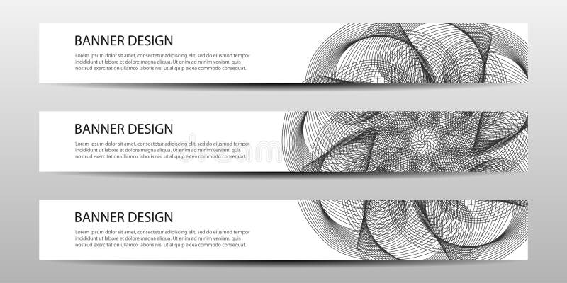 Set of Abstract Banners with Graphic Lines. Vector Illustration. Stock ...