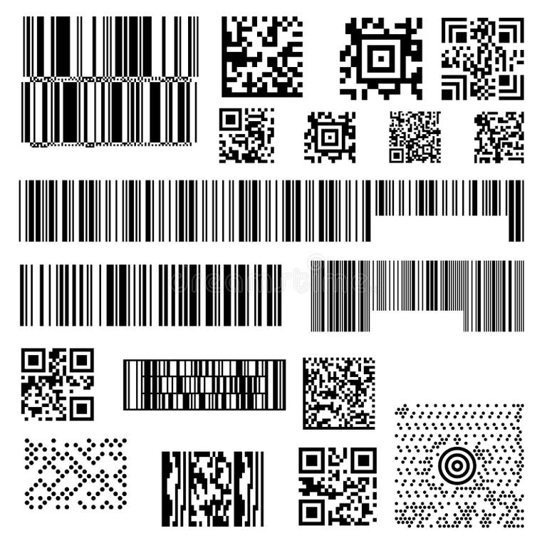 Set of Abstract Barcode Bar Code Templates of Scanner Stock Vector ...