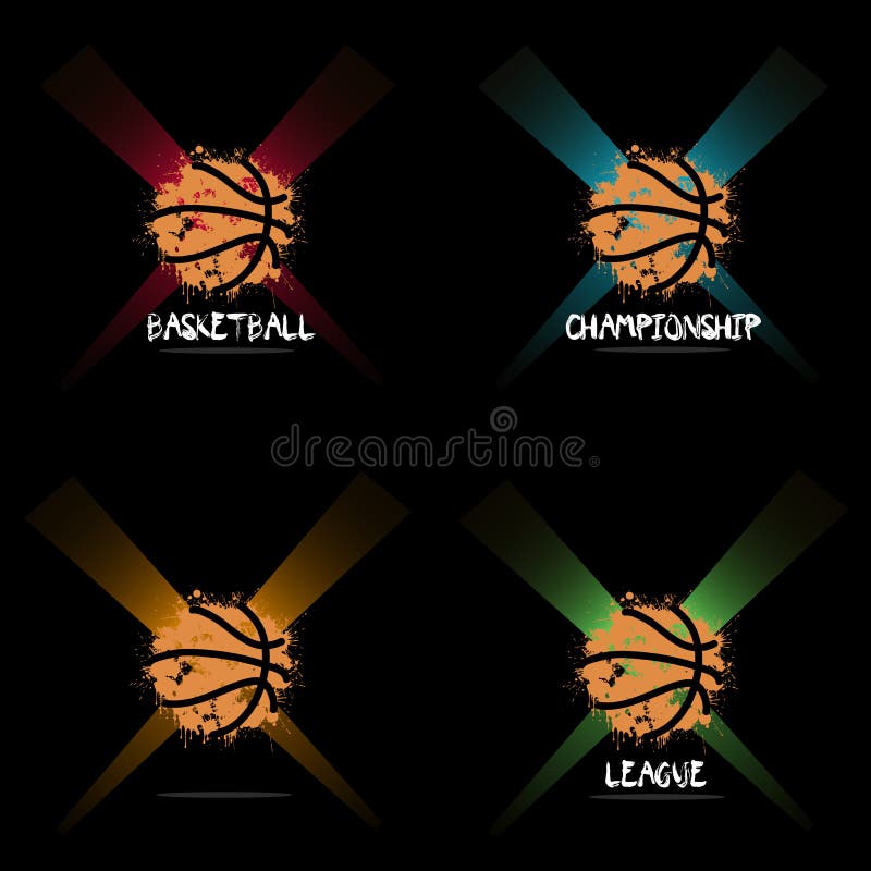 Set abstract Basketball stock vector. Illustration of illuminated ...