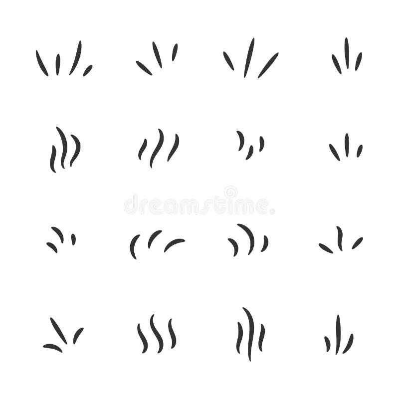 Set of Abstract Black Curve Lines Organic Shape Isolated Flat Design ...