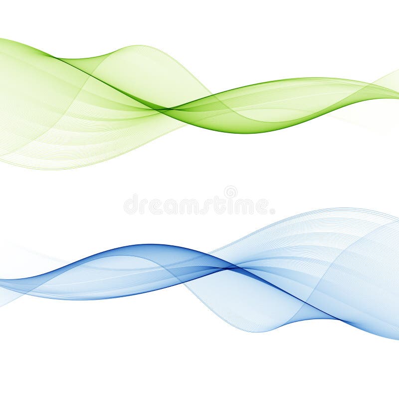 Set of Abstract Blue and Green Waves. Stock Vector - Illustration of ...