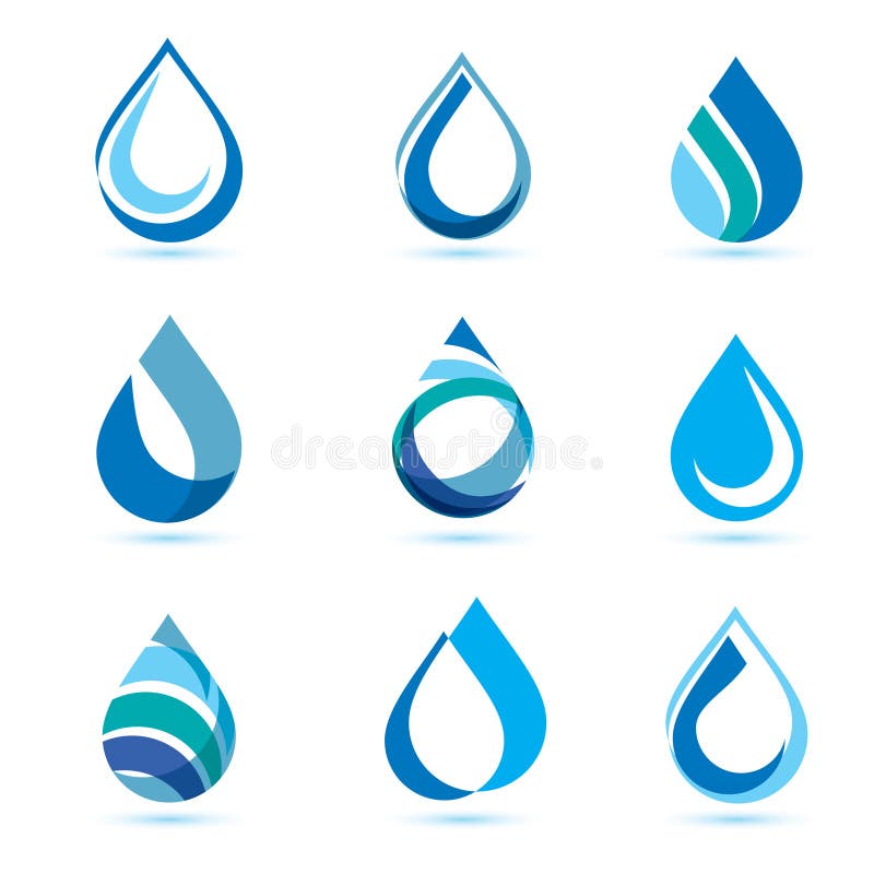 Water Wave Set of Stylized Vector Symbols Stock Vector - Illustration ...