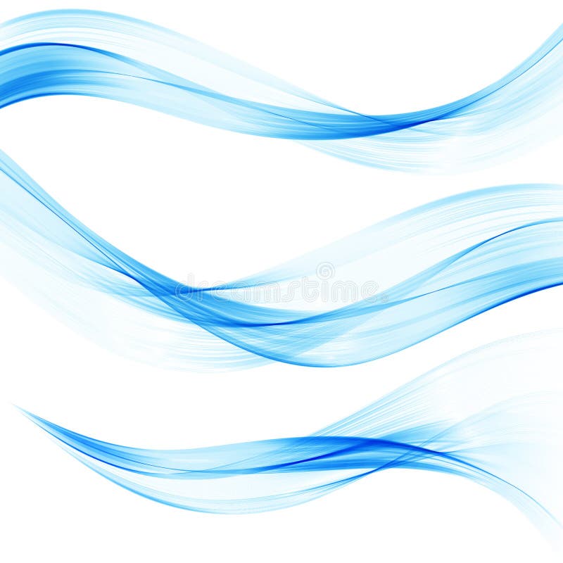 Set of Abstract Blue Waves. Vector Illustration Stock Vector ...