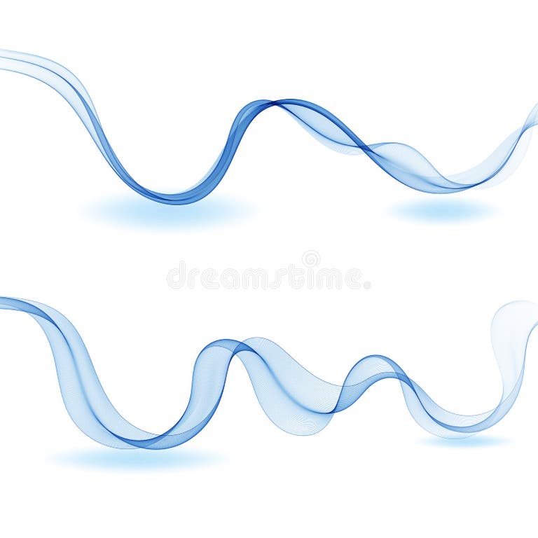 Set of Abstract Blue Waves. Vector Illustration EPS 10 Stock Vector ...