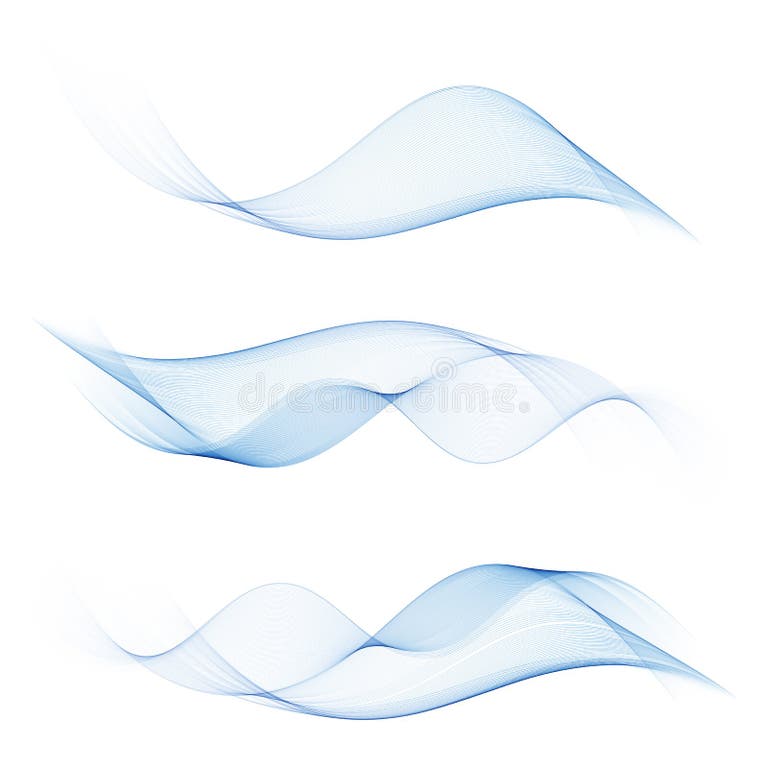 Set of Abstract Blue Waves. Vector Illustration Stock Vector ...
