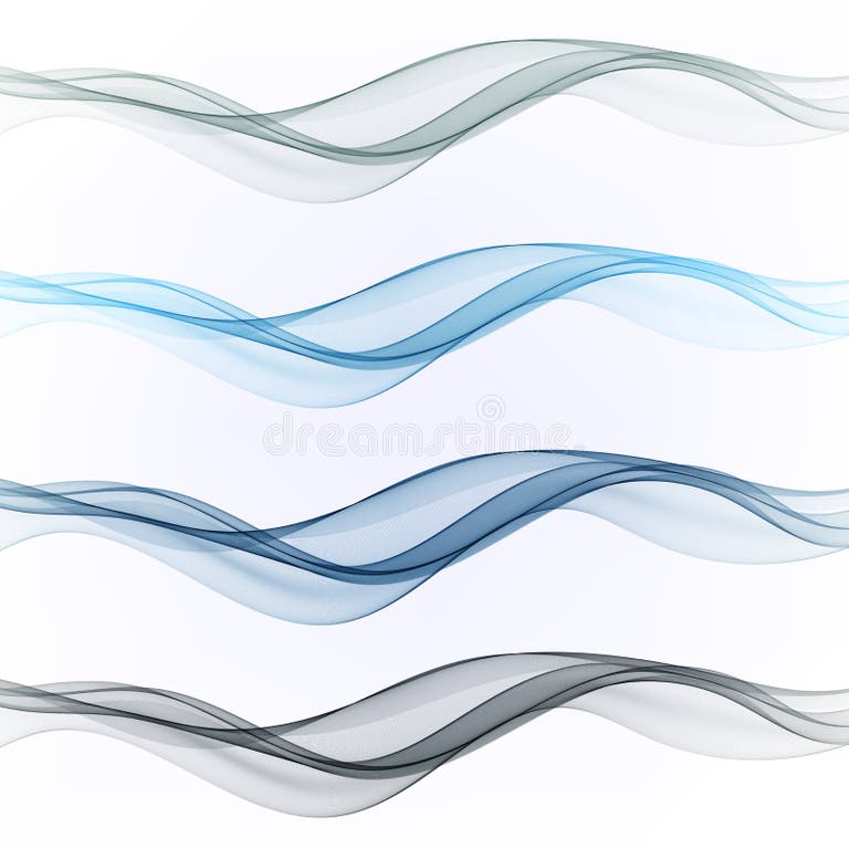 Set of Abstract Blue Waves. Vector Illustration EPS 10 Stock Vector ...